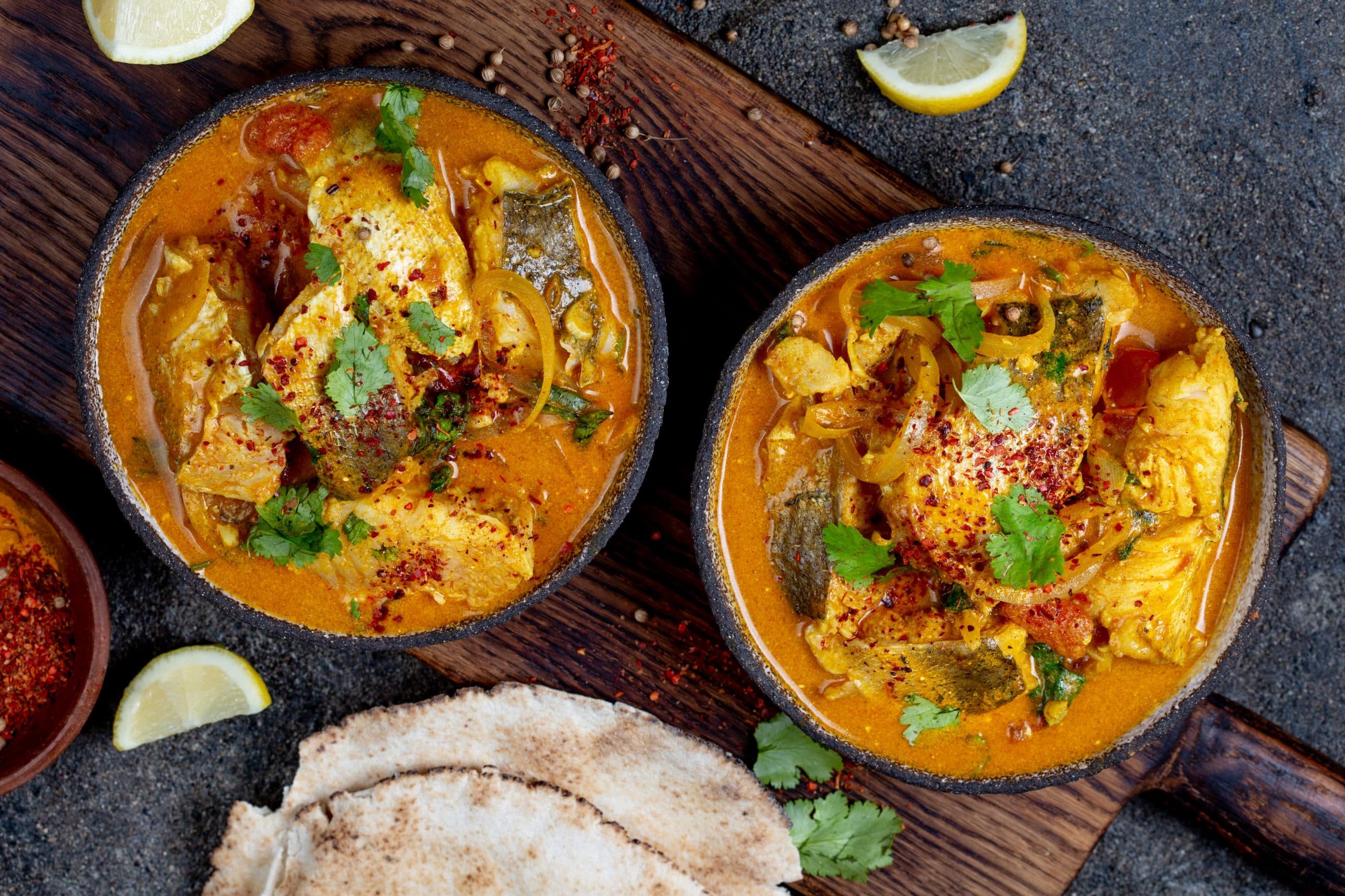 Goan fish curry with basmati rice - GreedyPanda Foodie Blog