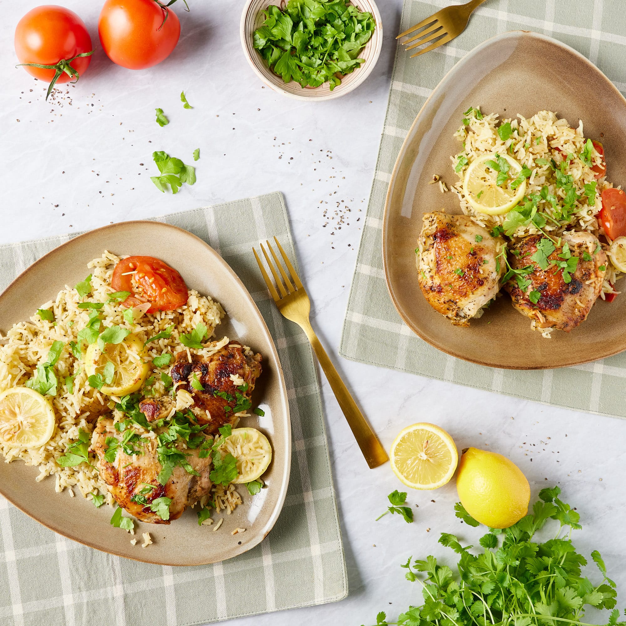 Greek chicken with lemon rice - GreedyPanda Foodie Blog