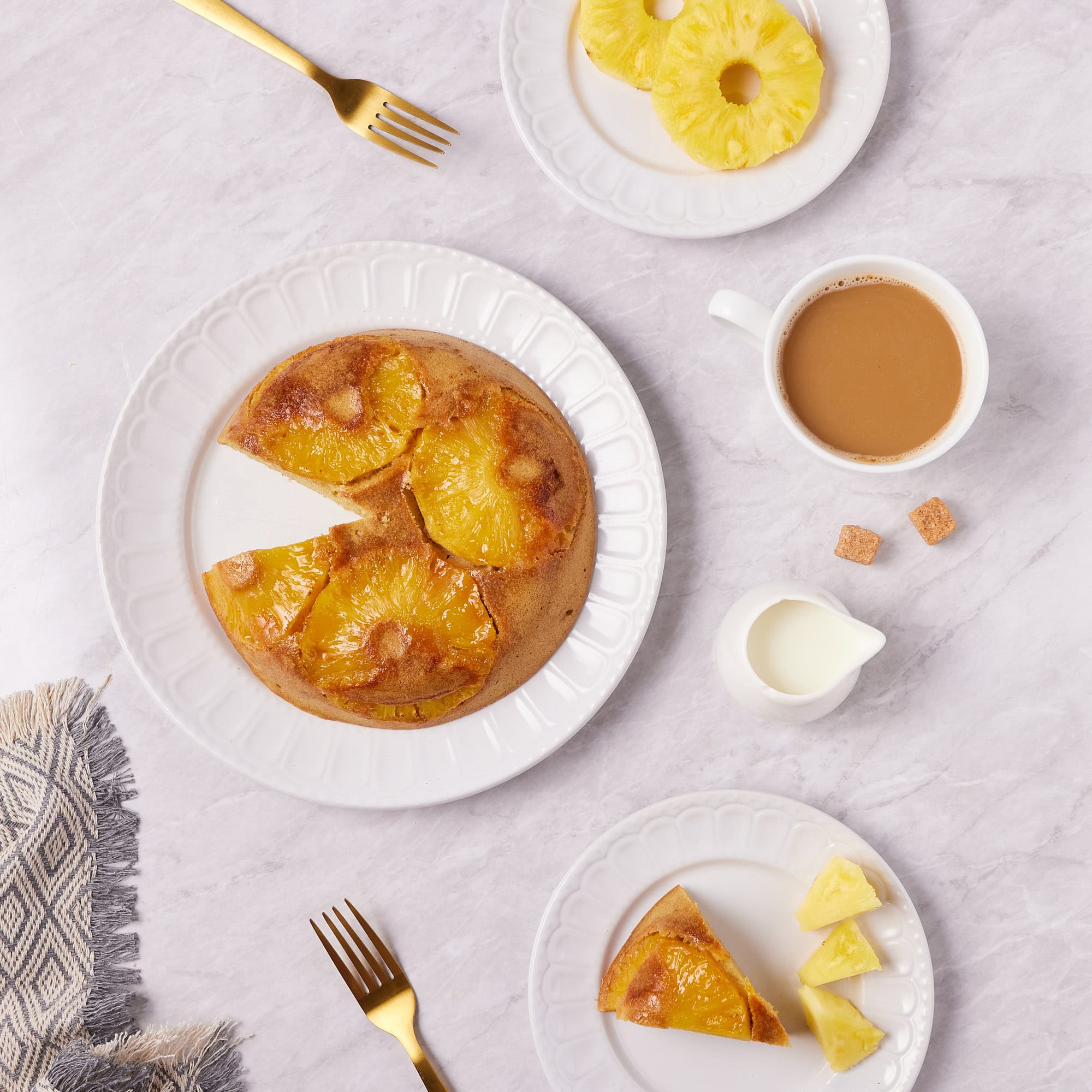 Pina colada upside down cake - GreedyPanda Foodie Blog